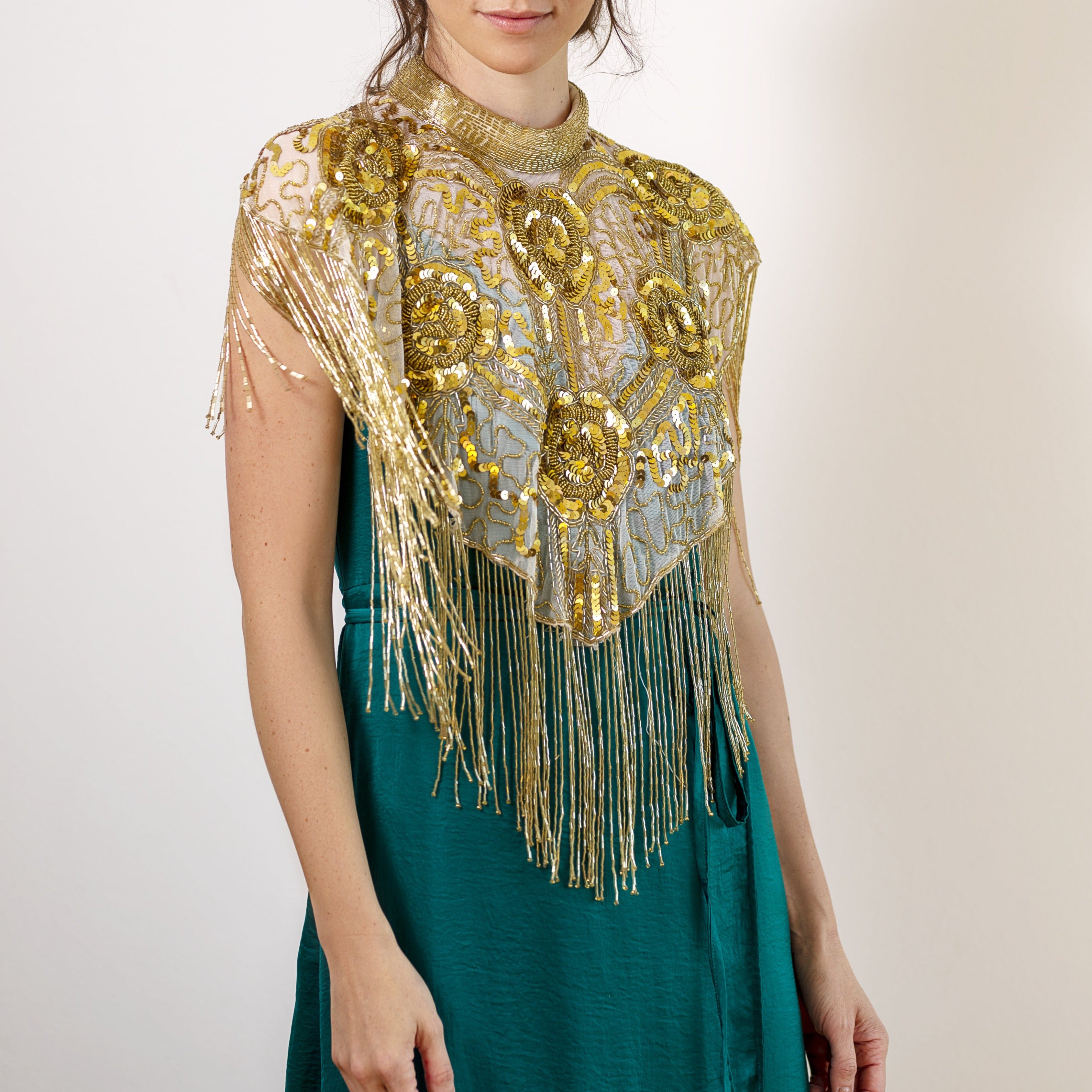 Capa flecos Jardín de Flores white gold – ROSARIA SCARINCI